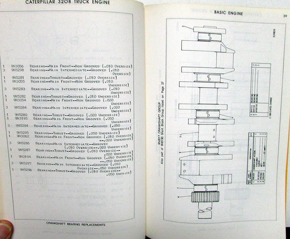 1978 1979 Caterpillar 3208 Truck Engine Parts Book Ford Serial Number ...