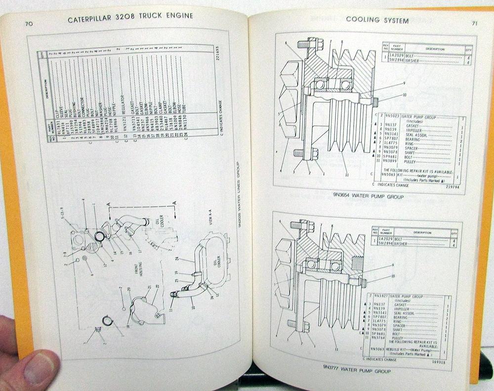 1978 1979 Caterpillar 3208 Truck Engine Parts Book Ford Serial Number ...