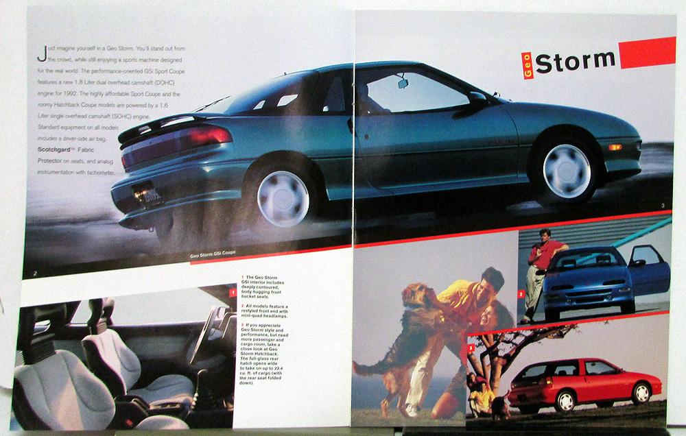 1992 GEO Storm Prizm Metro Tracker Color Sales Brochure Original