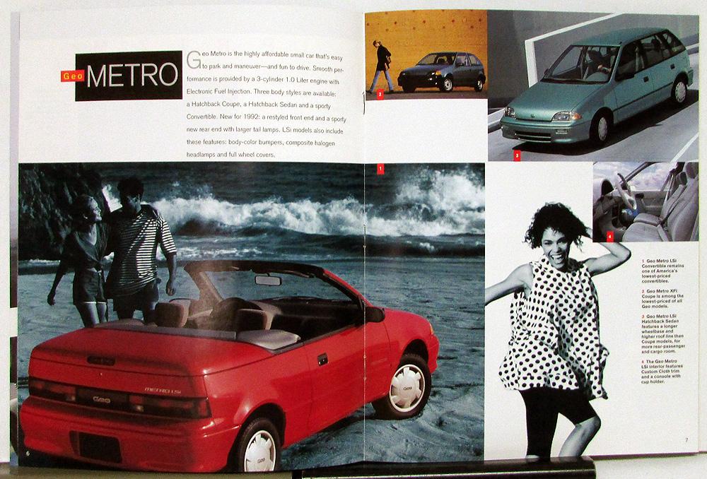 1992 GEO Storm Prizm Metro Tracker Color Sales Brochure Original