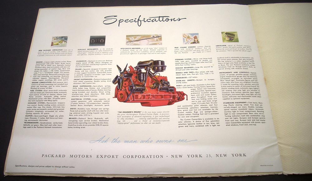 1948 Packard Custom Eight Prestige Color Sales Brochure Dealer Original ...