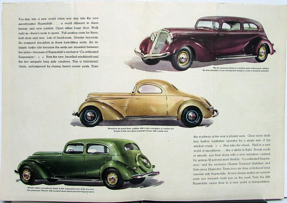1934 Hupmobile Series 427 Sedan Coupe Victoria Sales Folder Brochure ...