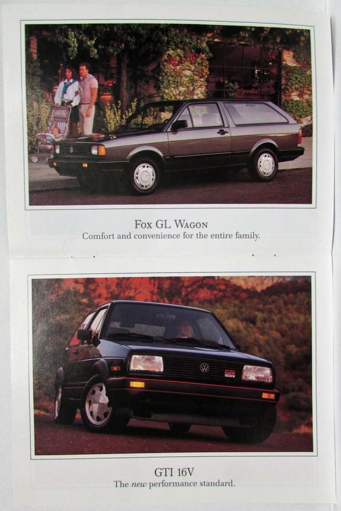 1987 Volkswagen VW Full Line Sales Brochure Fox GTI Golf Cabriolet ...