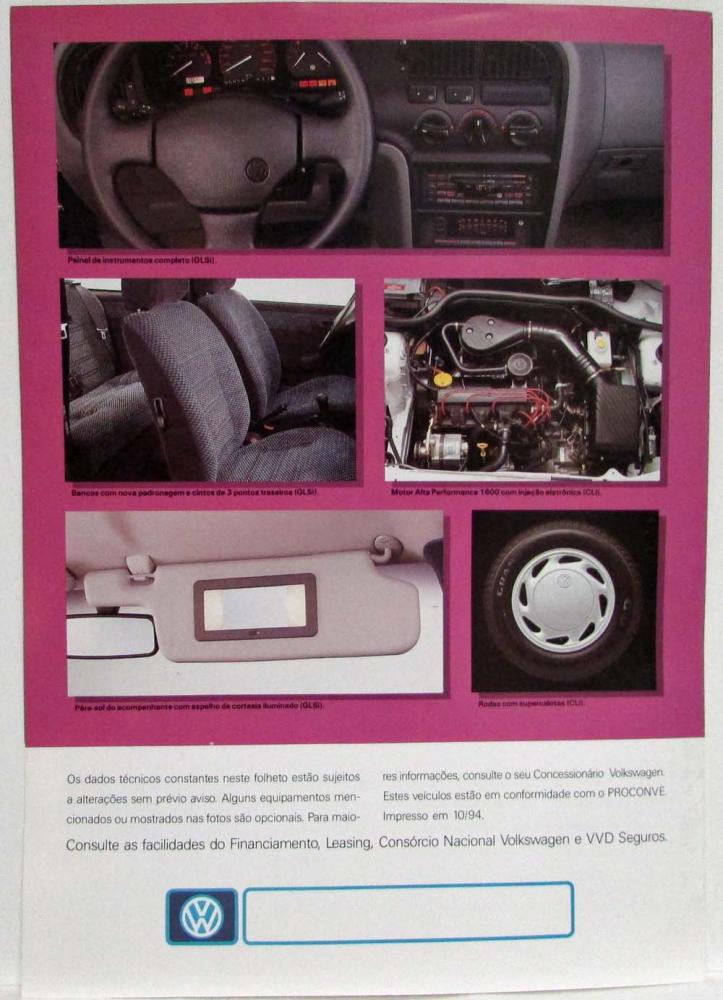 1995 Volkswagen VW Logus CLi GLi GLSi Sales Brochure & Specs ...