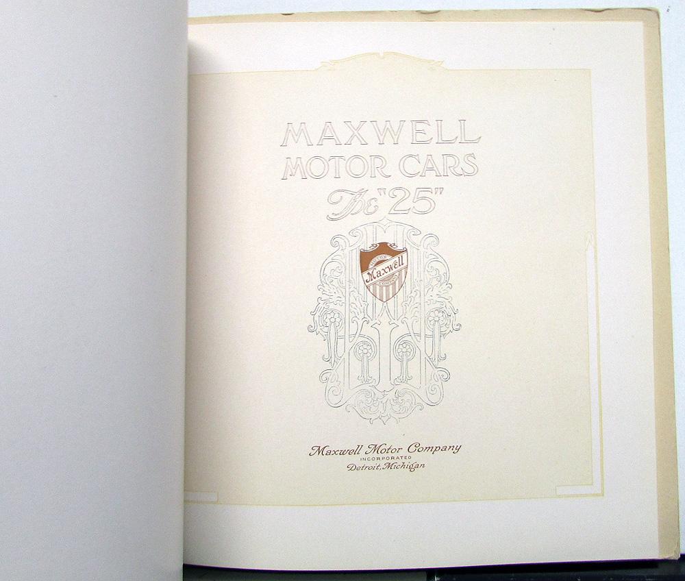 1914 1915 Maxwell Model 25 Motor Car Sales Brochure Pre 1916 Brass Era Orig