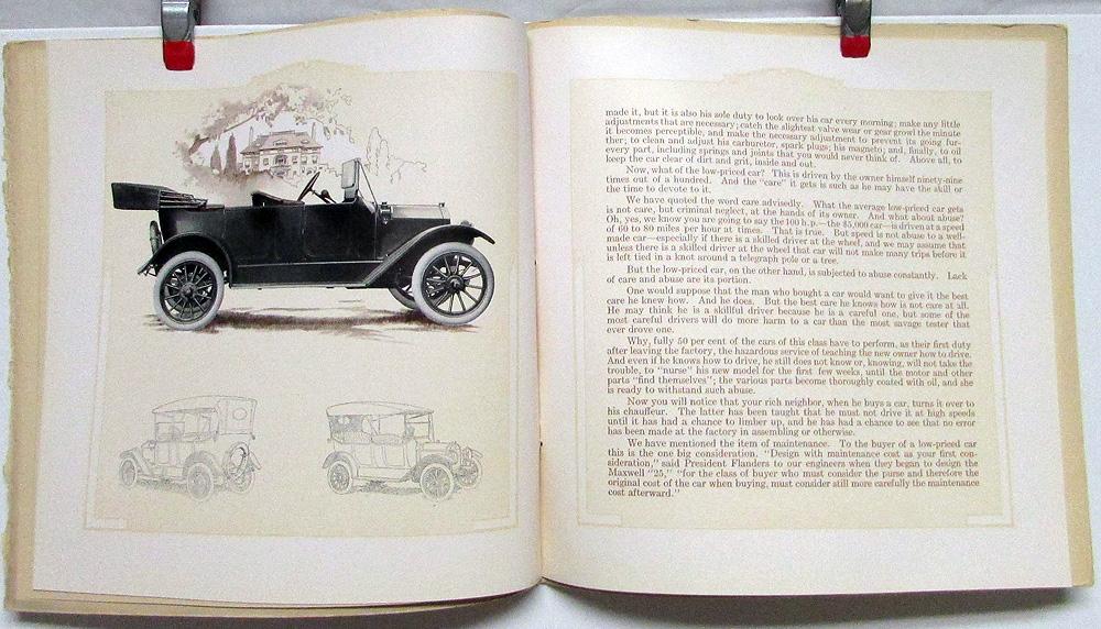 1914 1915 Maxwell Model 25 Motor Car Sales Brochure Pre 1916 Brass Era Orig