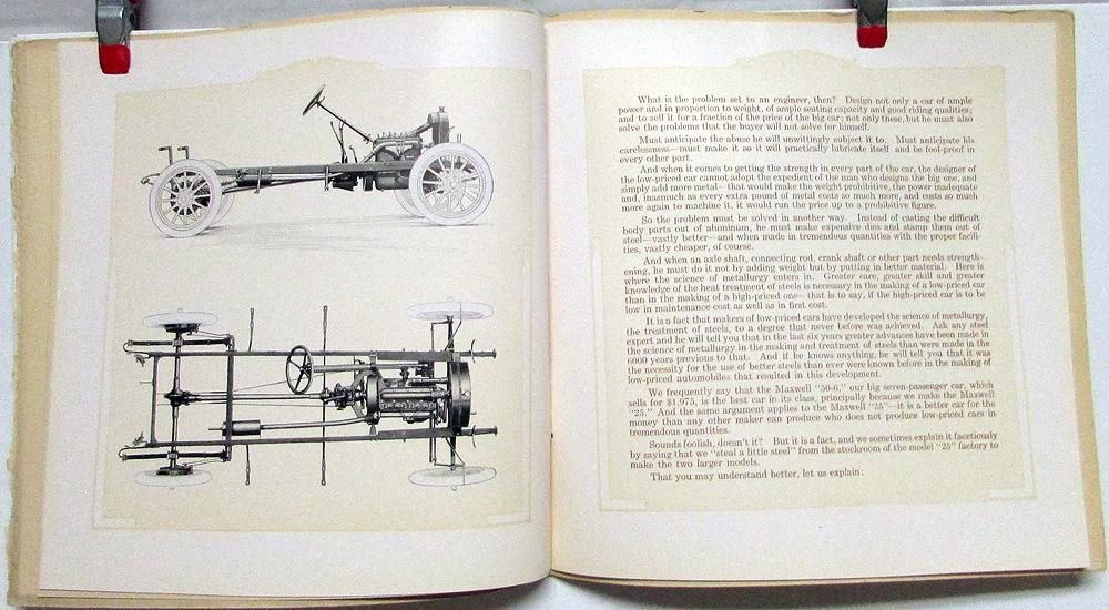 1914 1915 Maxwell Model 25 Motor Car Sales Brochure Pre 1916 Brass Era Orig
