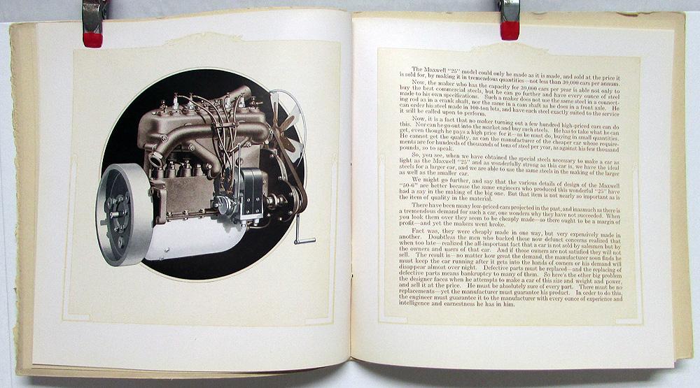1914 1915 Maxwell Model 25 Motor Car Sales Brochure Pre 1916 Brass Era Orig