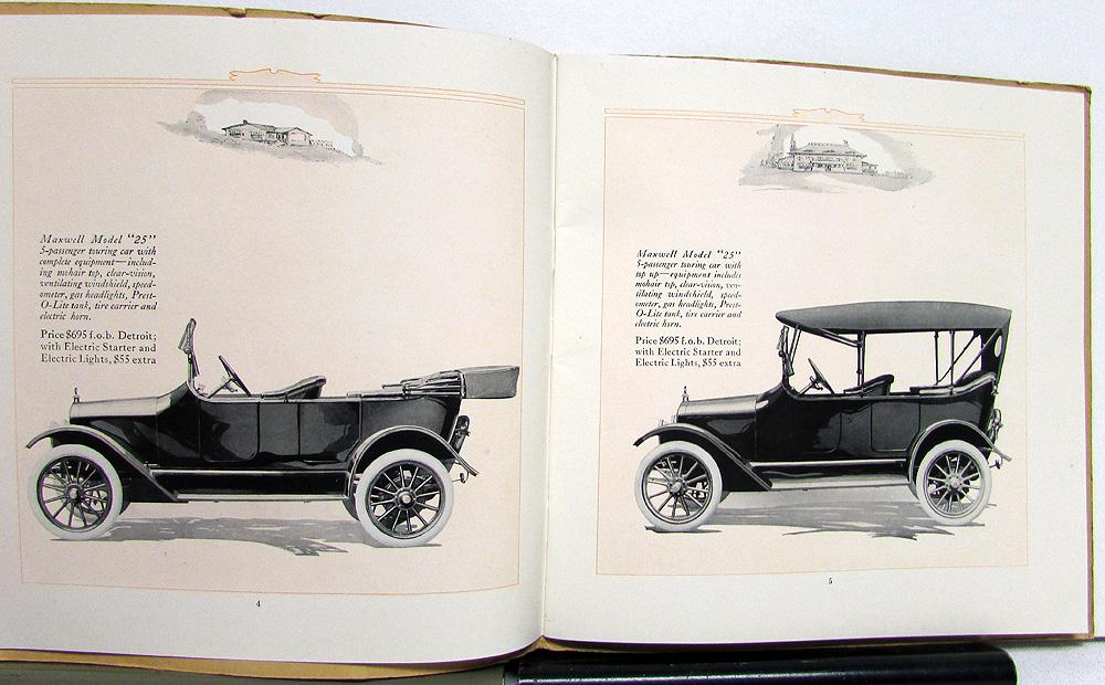 1915 Maxwell 25 Touring Town Roadster Cabriolet Sales Brochure Catalog ...