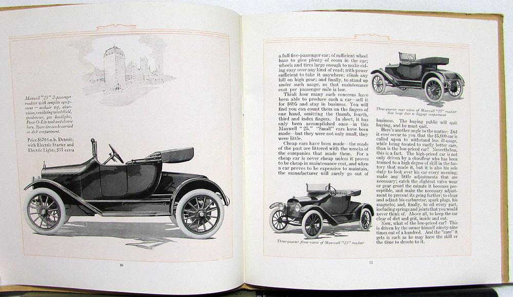 1915 Maxwell 25 Touring Town Roadster Cabriolet Sales Brochure Catalog ...