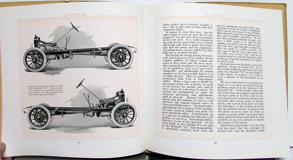 1915 Maxwell 25 Touring Town Roadster Cabriolet Sales Brochure Catalog ...