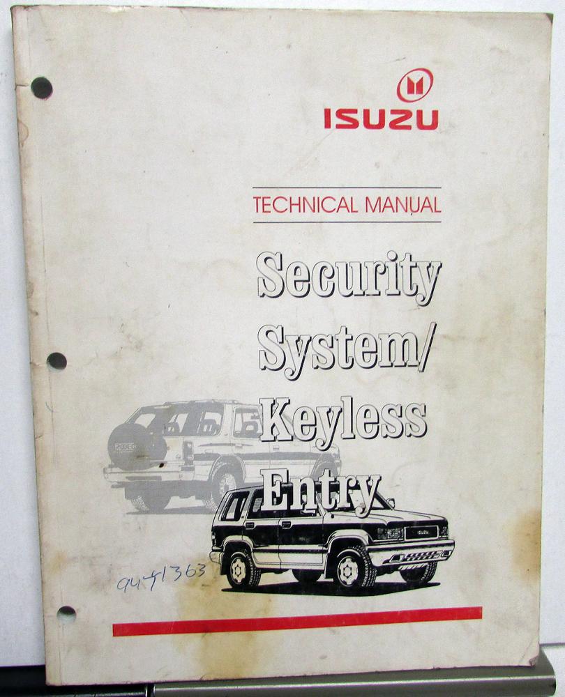 1994-1995 Isuzu Security System/Keyless Entry Technical Manual