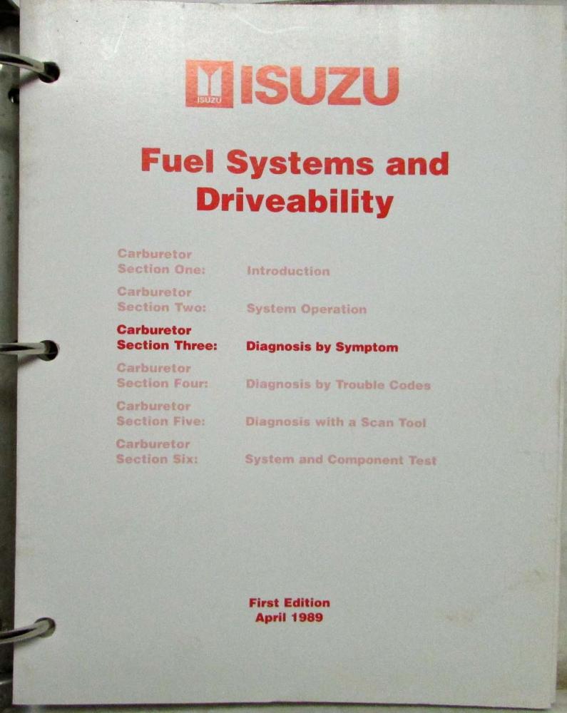 1989 Isuzu StarTech Driveability & Diagnosis Fuel Injection Training Manual