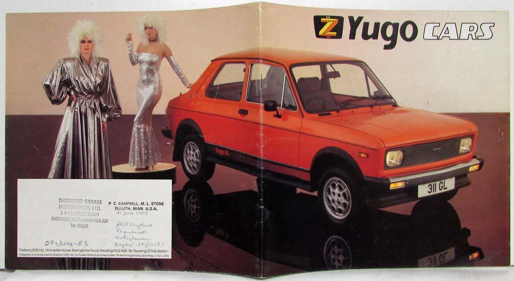 1983 Yugo Cars Sales Brochure - UK Market