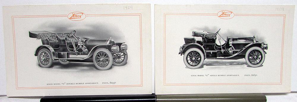1909 Knox Pleasure Cars Dealer Sales Brochure Pages Model M & O Original