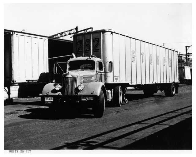 1940s White Tractor Trailer Truck Press Photo 0249 - Stones