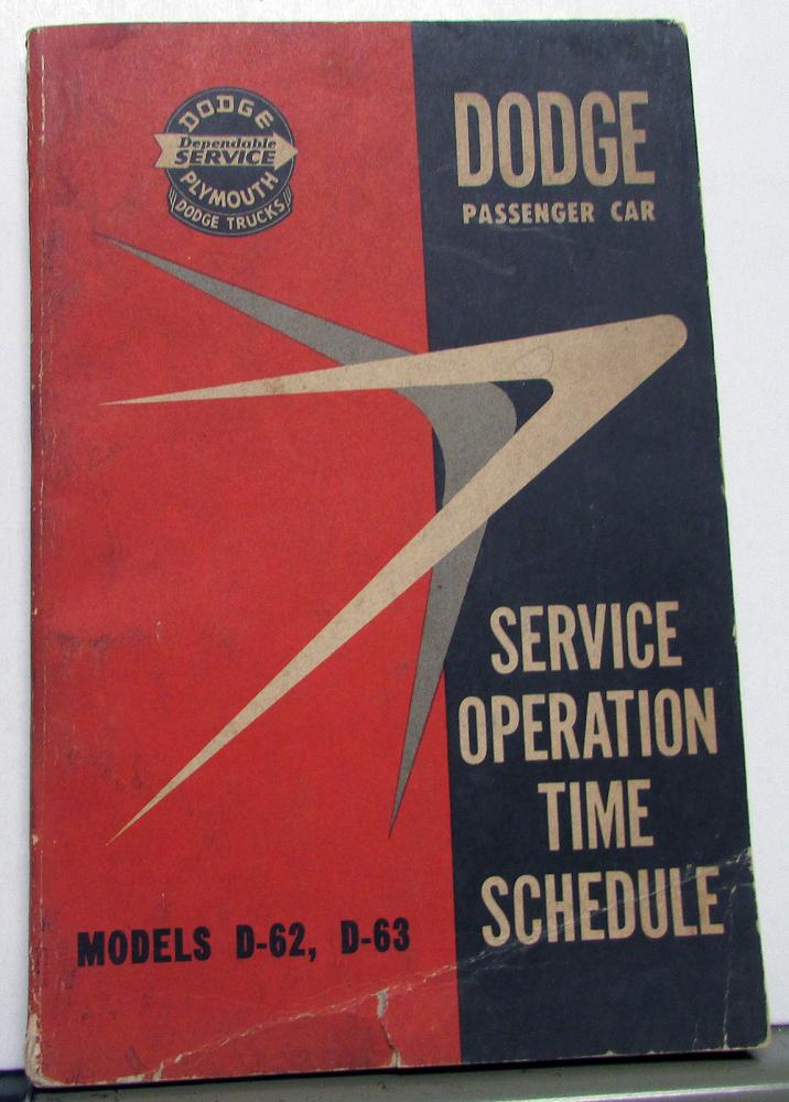 1956 Dodge Dealer Service Operation Time Schedule Book Repair Estimate ...