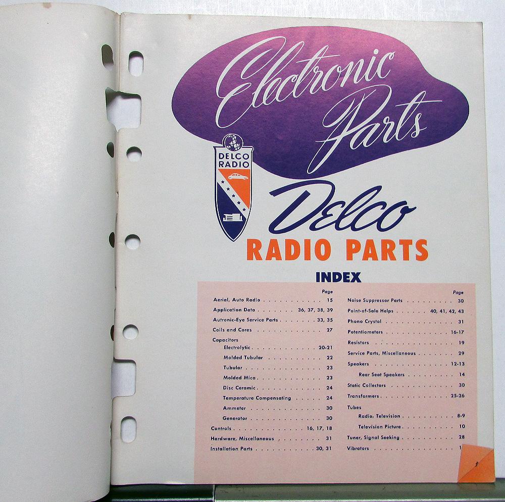 1952 Delco Electronic & Radio Parts GM Dealer Catalog Book Cadillac ...