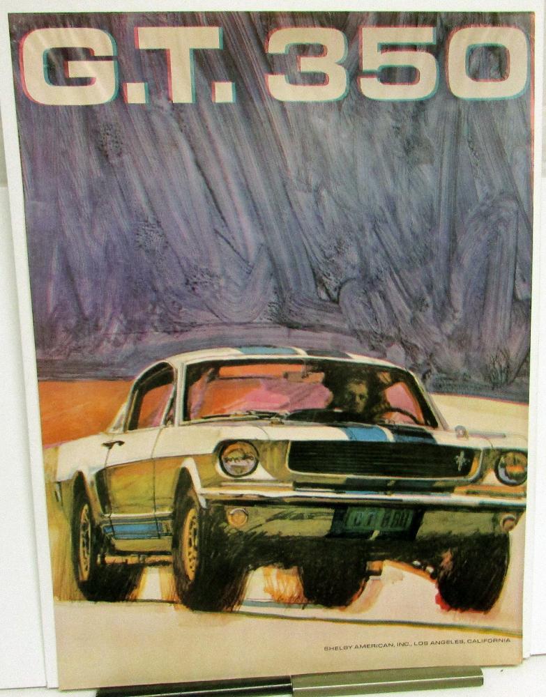 1966 Shelby American GT 350 Ford Mustang Promotional Race Poster ...