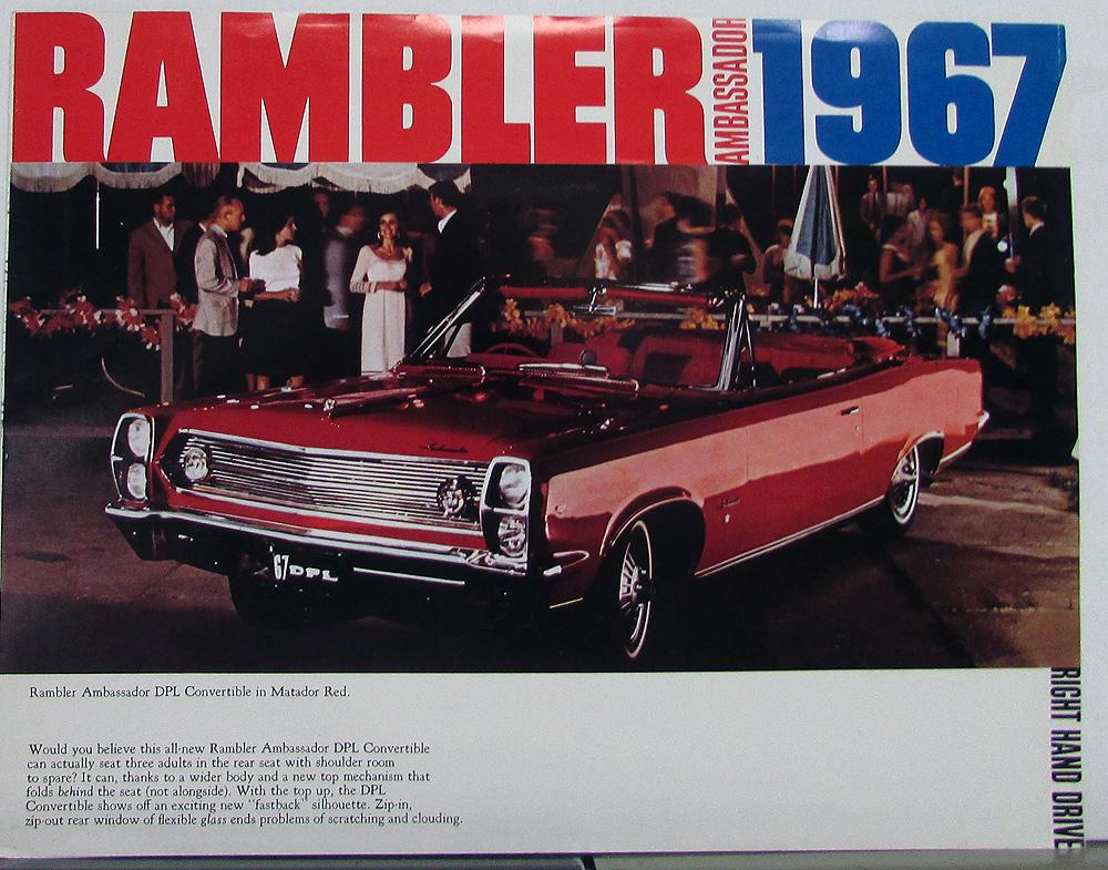 1967 AMC Rambler Ambassador DPL Hardtop Convertible 990 Sales Folder ...