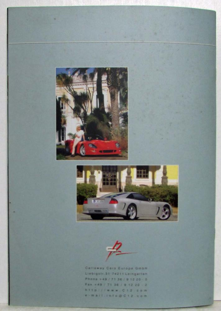 1997-2001 Callaway C12 based on Chevy Corvette Sales Brochure - Multi ...