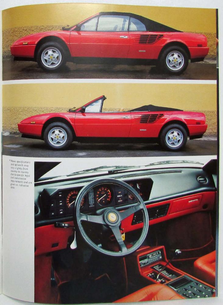 1986-1988 Ferrari Sales Brochure Testarossa 412 Mondial 3.2/Cabrio 328 ...