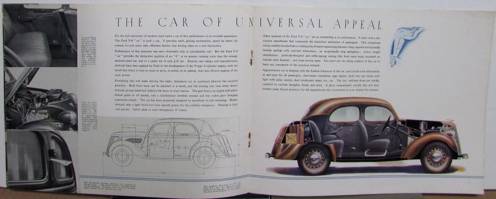 1938 Ford V8 22 ENGLISH Text Diagrams Specifications Sales Brochure ...