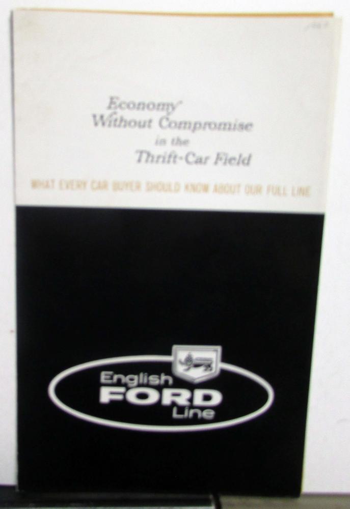 1960 Ford English Ford Line Sales Brochure Original