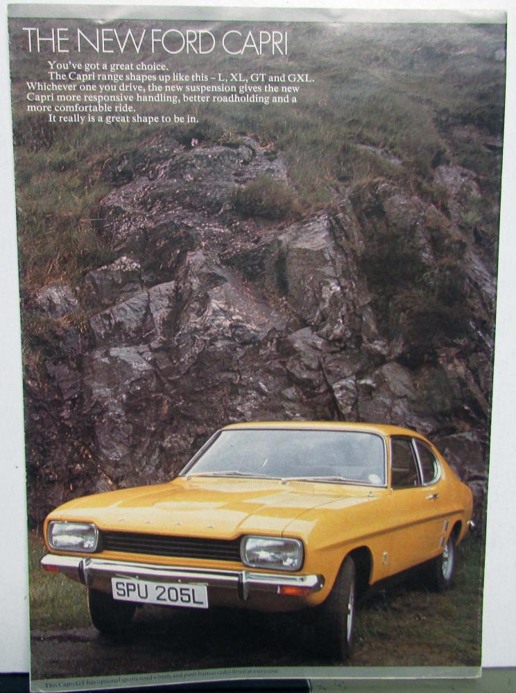 1969 Ford Capri English Sales Brochure Original