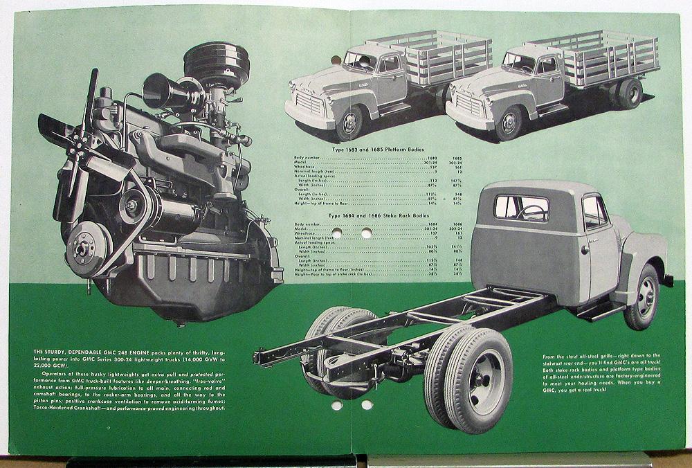 1952 1953 GMC 300 24 Series Truck Platform Stake 248 Engine Sale ...