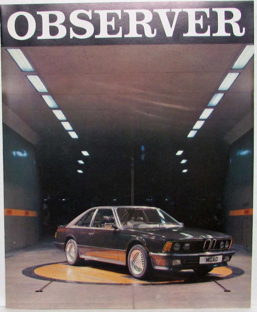 1982 BMW 635 CSi Project M Observer Coupe Magazine Article Reprint