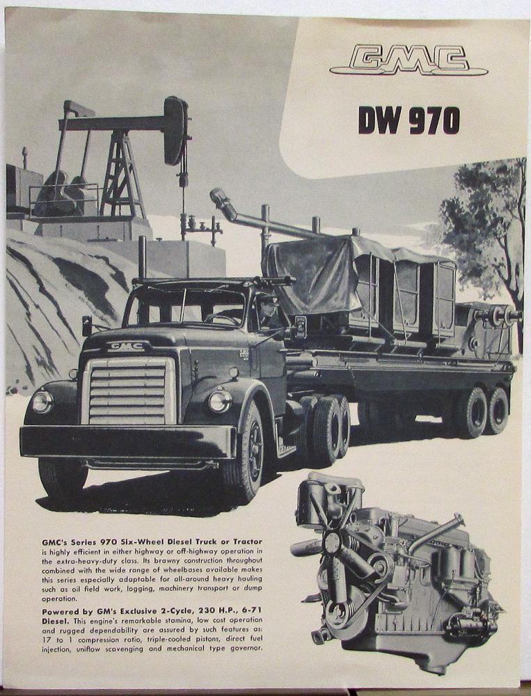 1956 GMC 970 DW Truck 970 & 6-71 Diesel Engines Data Sheet Sales ...
