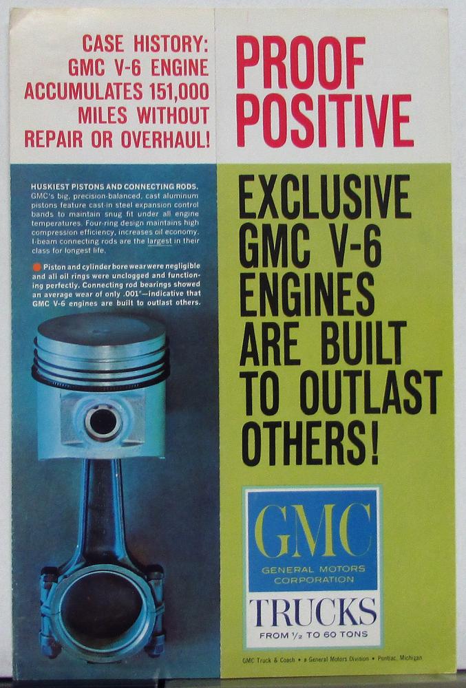 1962 GMC Diesel Engine 6V 8V In-Line 6 Trucks Sales Brochure Folder ...