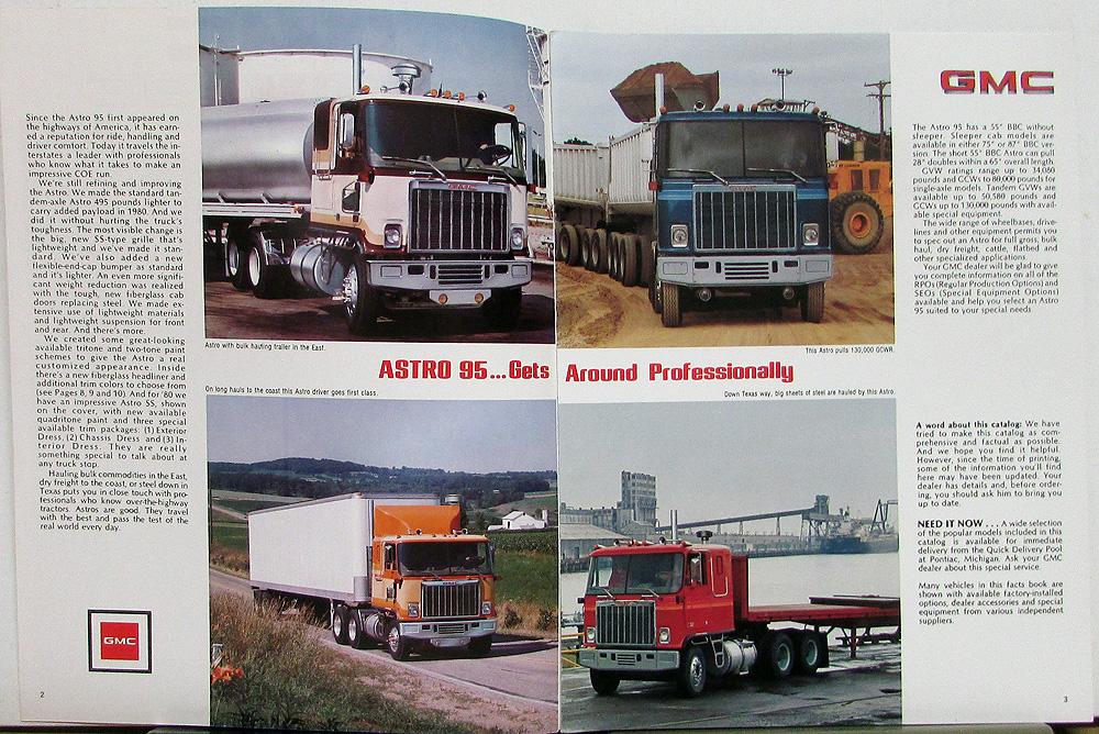 1980 GMC Astro 95 Comprehensive and Factual Sales Brochure Catalog Original