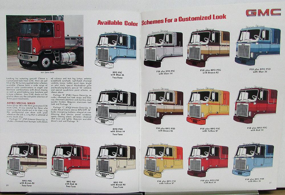 1980 GMC Astro 95 Comprehensive and Factual Sales Brochure Catalog Original