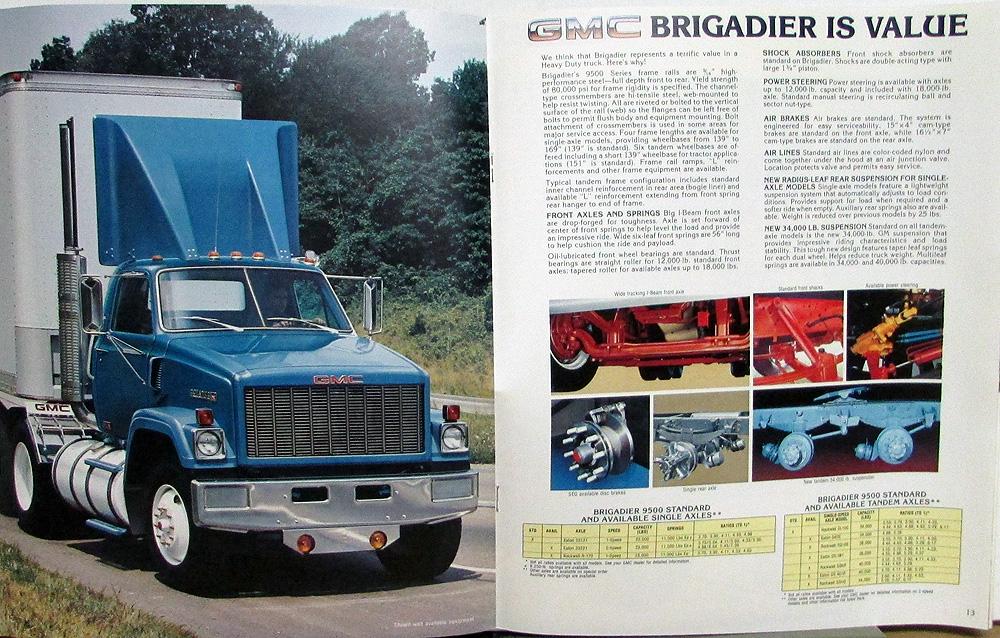 1983 GMC Brigadier Truck EZ Spec Tilt Hood Glider 8000 9500 Sales Brochure Orig