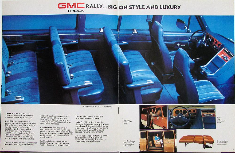 1987 GMC Rally STX Custom Van Truck Sales Brochure Original