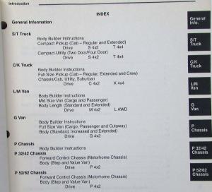 1996 GMC Chevrolet Truck Body Builder Book Lt Duty Series 10 20 30 1500 ...