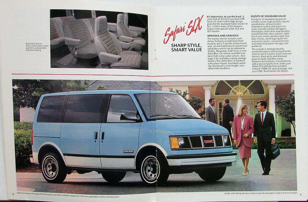 1989 GMC Safari Rally STX Vans Truck CANADIAN Sales Brochure Original