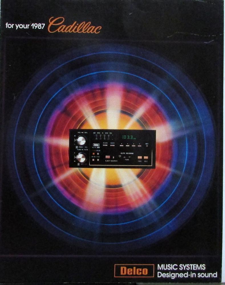 1987 Cadillac Delco Music Systems Sales Brochure Folder Original
