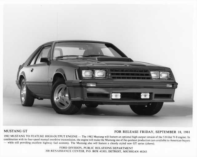 1982 Ford Mustang GT Press Photo 0372