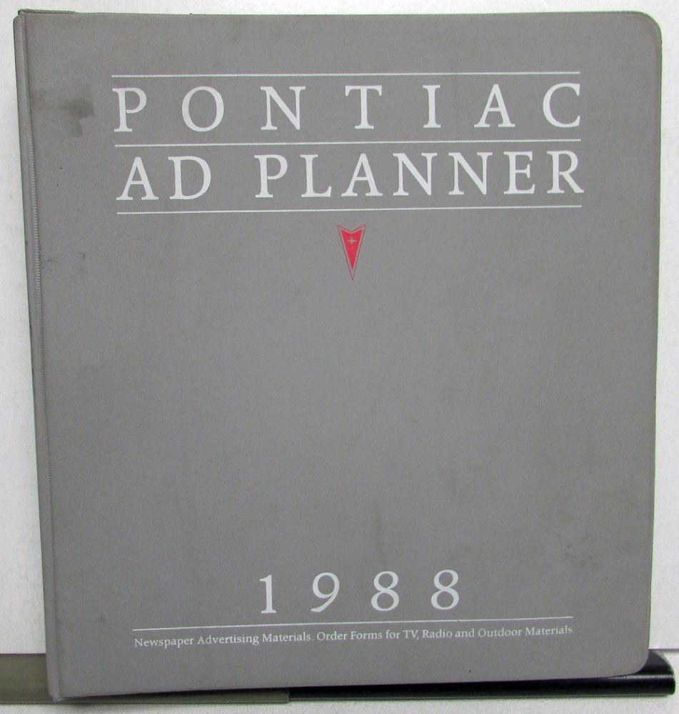 1988 Pontiac AD Planner Fiero LeMans Firebird 6000 Grand Am Sun Bird