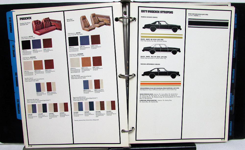 1977 Pontiac Dealer Product Manual Data Book Album Firebird TA Grand ...