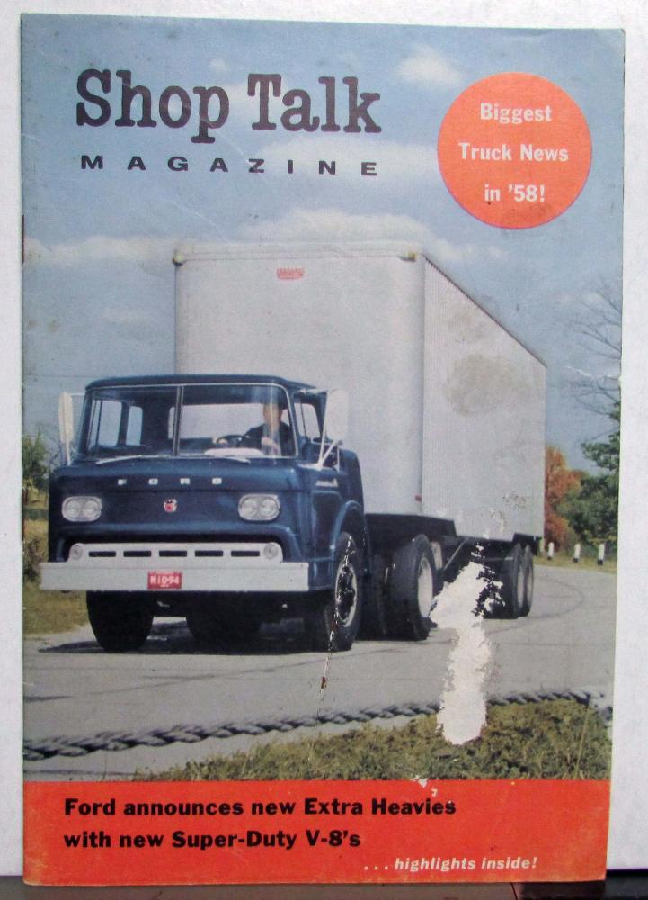 1958 Ford Shop Talk Magazine Heavy Duty Truck Issue Tilt Tandem ...