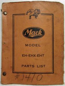 1945 Mack EH EHT EHX EQX Model Truck with EN354A Engine Parts Book ...