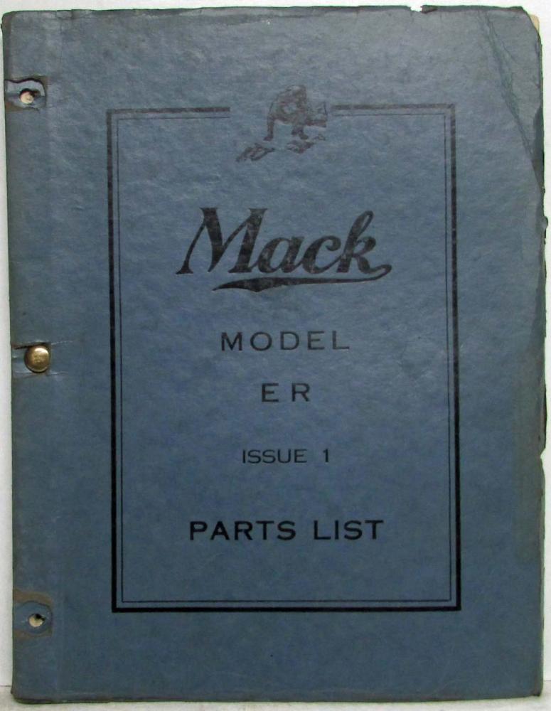 1938 Mack ER Chain Drive Chassis Model Truck Parts Book - Number 616