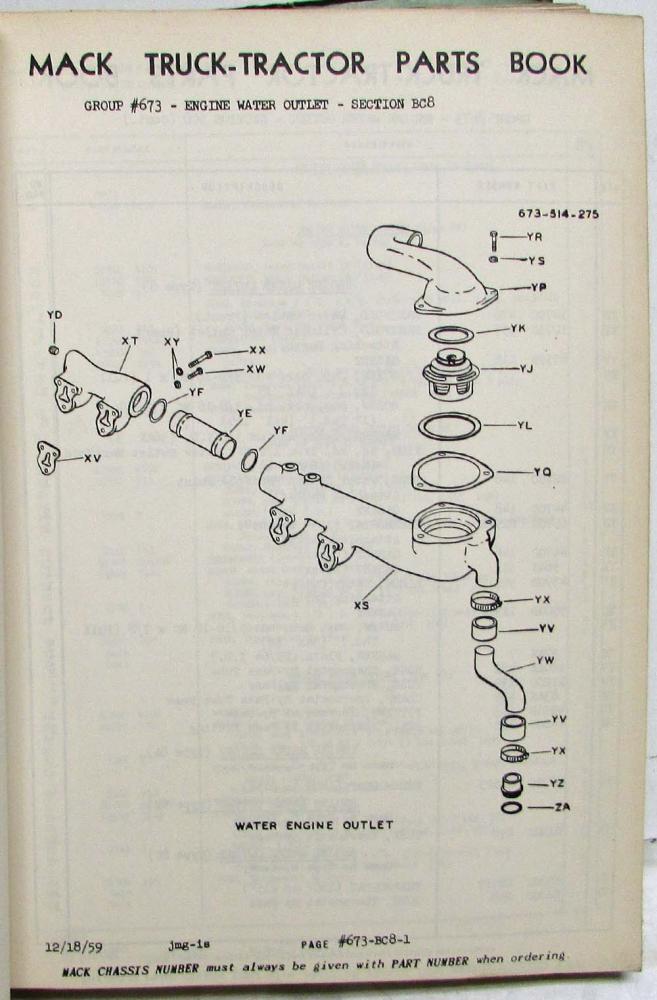 1966 Mack Truck DM Model Parts Book