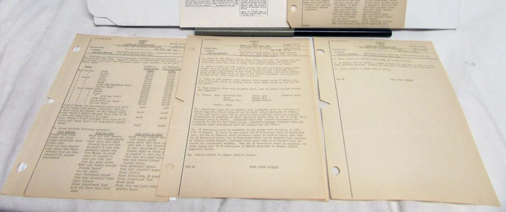 1942 Ford Editor File Pricing Tudor Fordor Coupe Notes & Articles Set