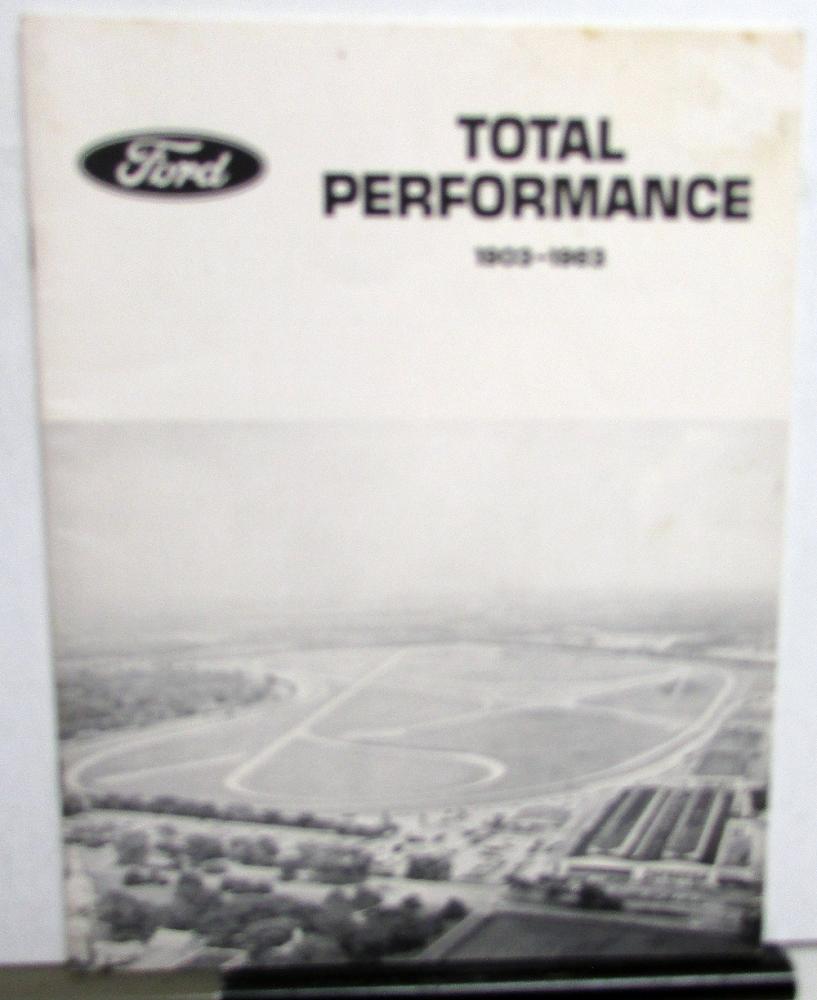 1963 Ford Total Performance Sales Brochure Engineering 427 HP Engine ...