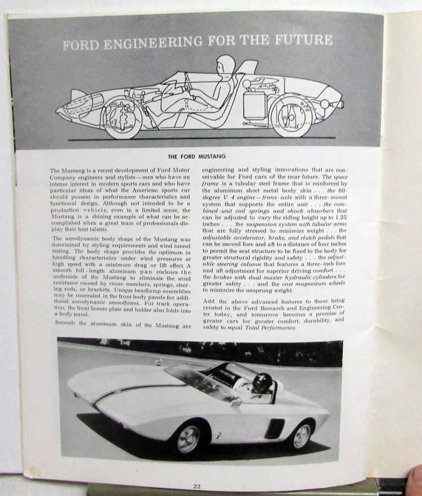 1963 Ford Total Performance Sales Brochure Engineering 427 HP Engine ...
